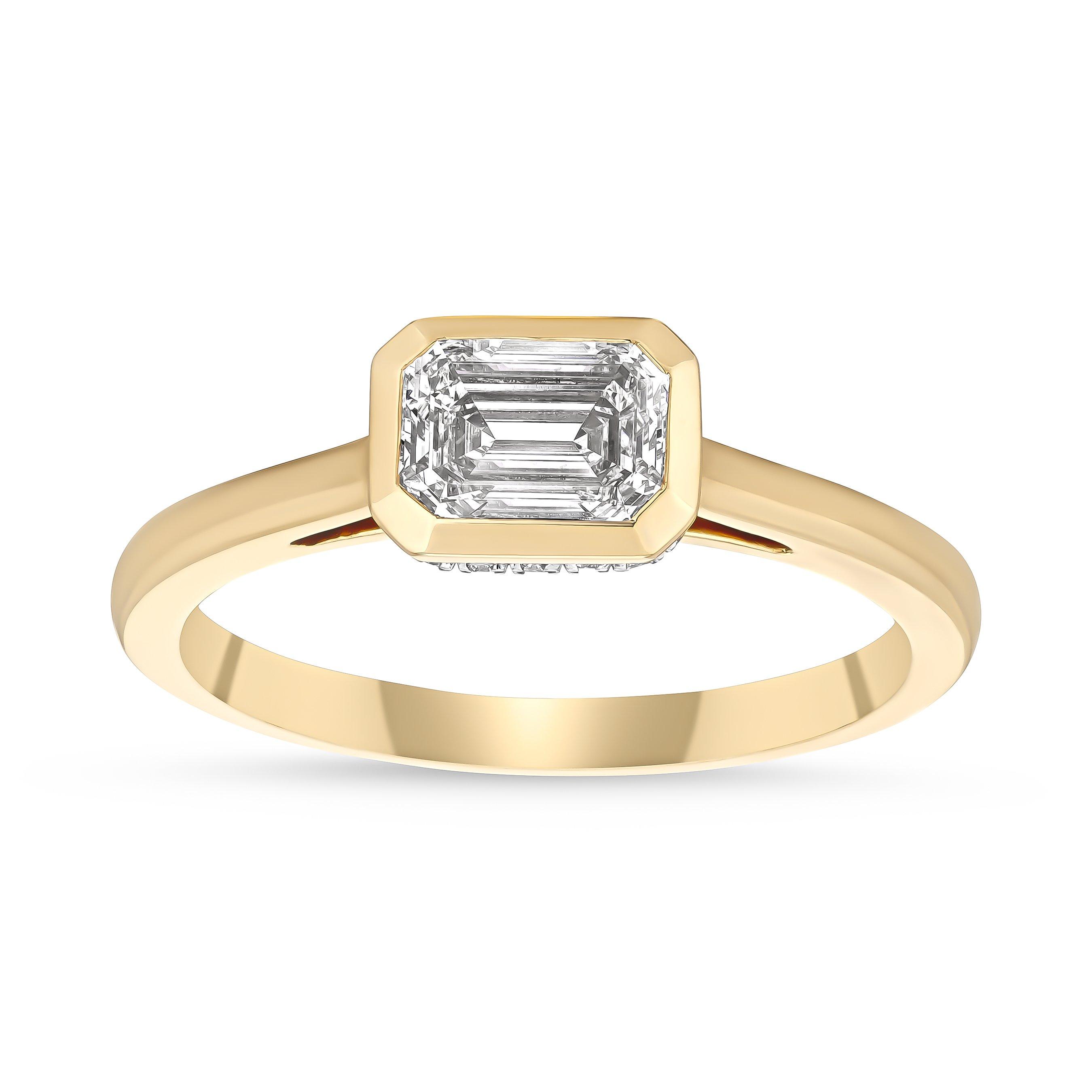 Royal Asscher Diamond Solitaire Ring in 18ct Yellow Gold | LOU-0145374 ...