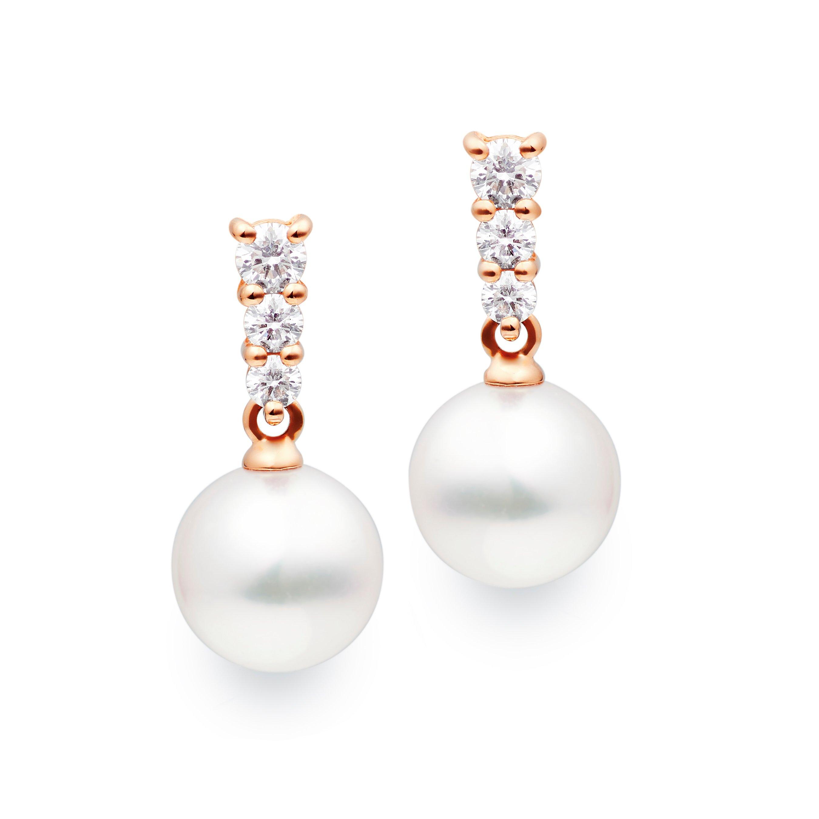 Mikimoto Ocean Pearl and Sapphire Drop Earrings in 18ct White Gold ...