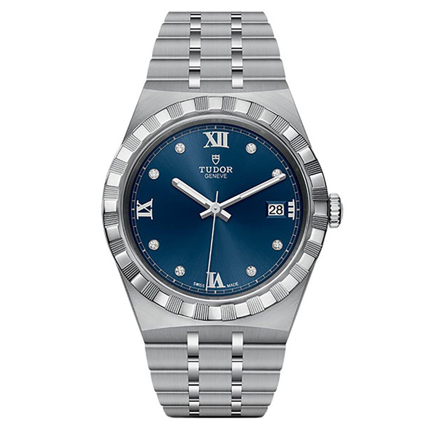 TUDOR Royal 38mm Diamond Automatic Men's Watch M28500-0006 | Blue, 38 ...